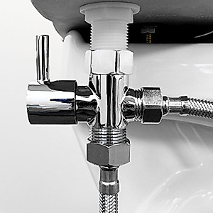 LUXE Metal T-adapter with Shut-off Valve, 3-way Tee Connector, Chrome Finish, for LUXE NEO Bidets