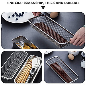 DOITOOL Dishwasher Silverware Cutlery Basket Spoon Fork Case Sink Basket Rack Organizers Cutlery Silverware Storage for Cooking Countertop Silver