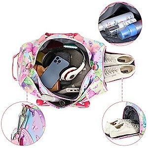 CAMTOP Travel Duffel Bag Girls Women Sport Dance Gym Tote Weekender Overnight Carry-On Bag