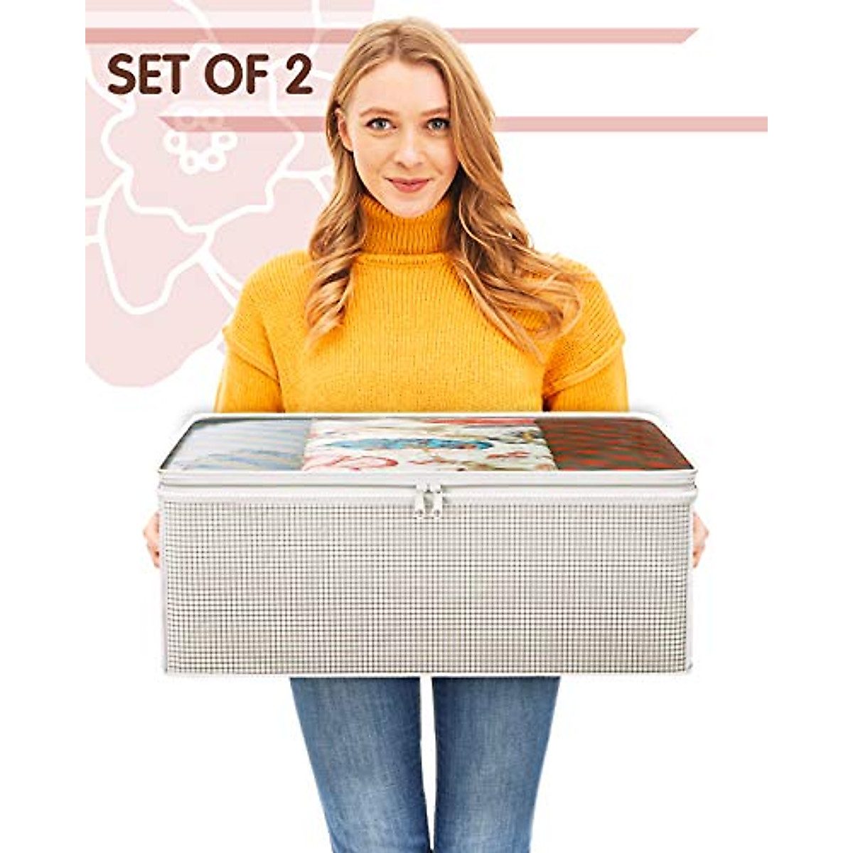 Cozy Casa Large Capacity Comforter Storage Bags for Comforters and Blankets-- Clothes Organizer for Closet