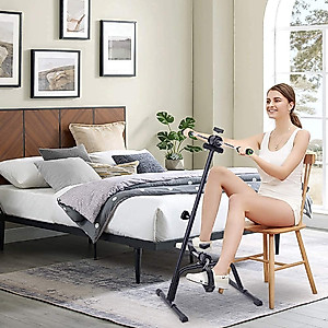 Compact Exercise Bike, Pedal Exerciser Bike Hand Arm Leg and Knee Peddler Adjustable Fitness Equipment for Seniors Elderly Home Pedal Exercise Bike for Total Body