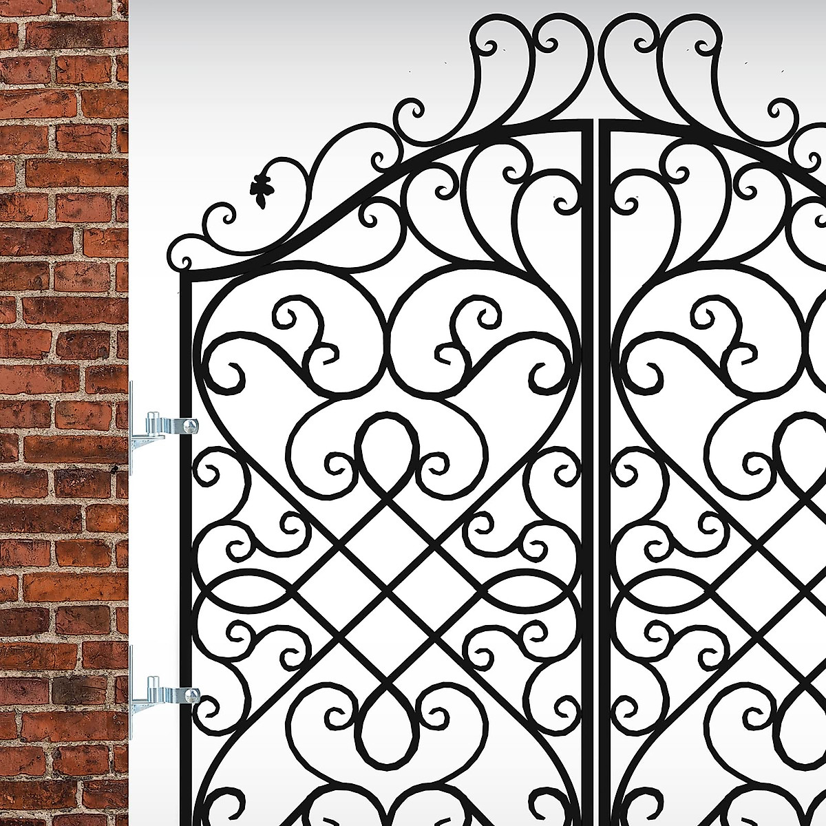 Dunzy 4 Pcs Heavy Duty Wall Mount Gate Hinge Pipe Gate Hinge Chain Link Fence Pressed Steel Chain Link Fence Frame Outdoor Hardware