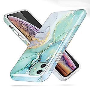 luolnh Compatible with iPhone 11 Case,iPhone 11 Marble Case,Brilliant Design Shockproof Flexible Soft Silicone Rubber TPU Bumper Cover Skin Case for iPhone 11 6.1 inch 2019 -Abstract Mint