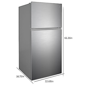 Kenmore 33 in. 20.4 cu. ft Capacity Refrigerator/Freezer with Full-Width Adjustable Glass Shelving, Humidity Control Crispers, Ice Maker, ENERGY STAR Certified, Fingerprint Resistant Stainless Steel