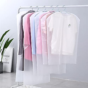 ZMDREAM Plastic Garment Bags Transparent Clothing Cover for Dresses and Suits Dry Cleaner Covers Pack of 50 (23Wx35L)