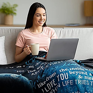 Gift for My Daughter Blanket from Mom as Birthday Present I Love You Letter to Her, Ultra-Soft Flannel Fleece Light Weight Bed Throw (60x50'', Daughter Gift)