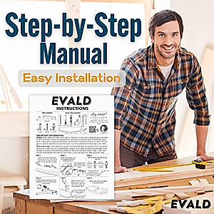 EVALD Dowel Jig Kit for Floating Shelf Bracket | 1/2 inch x 9.8 inch Drill Bit | Doweling Jig for Shelves and Mantels| Hardware Kit for Hidden Shelf Brackets | Floating Shelf DIY Woodworking Tool
