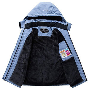 MOERDENG Women's Waterproof Ski Jacket Warm Winter Snow Coat Mountain Windbreaker Hooded Raincoat Jacket