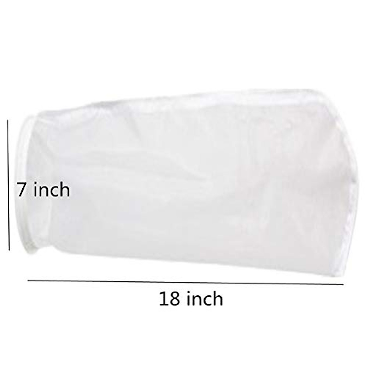 Honritone 2Pack Nylon Monofilament Mesh Filter Socks NMO 400 Micron - 7 Inch Ring by 18 Inch Long – Water Liquid Filter Bags for Aquarium, Industrial, Chemical (400 Micron 7 x 18 Inch Nylon)