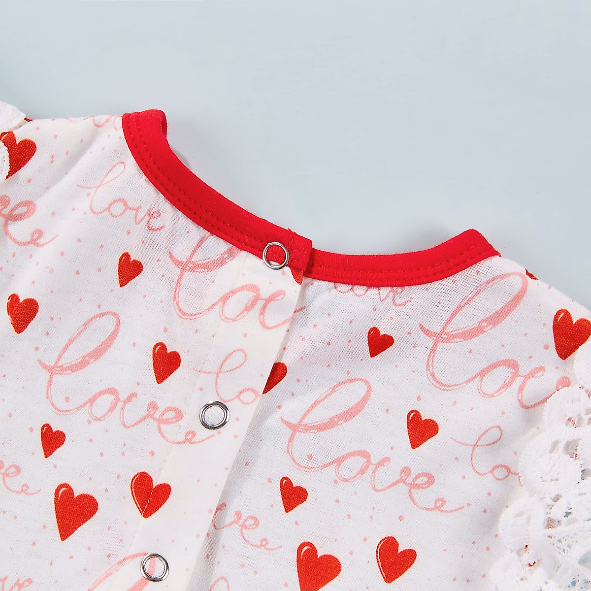My First Valentine's Day Outfit Letters and Heart Printed Pattern Romper Set for Baby Boys Girls (White E, 18-24 Months)