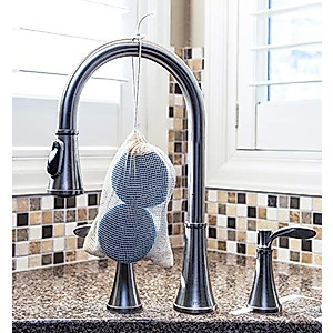 Qualrite 2 Pack Paint Sponge Applicator Complete with Mesh Hang Dry Storage Bag, Blue Circular 3 Inch