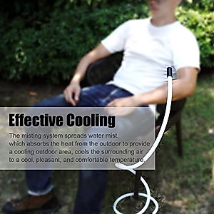 FUNJEE Flex Cobra Portable Mist Stand, Mist Sprinklers for Outdoor Cooling, Patio Misting System, Garden Cooling system, 6.2 FT (1, Yellow)