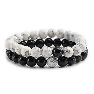 2Pcs/Set Natural Stone Bead Distance Chakra Bracelet for Men Women Couple Bracelets & Bangles Yoga Best Friend Jewelry pulseiras Professional and Attractive