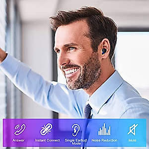 New Wireless Earbuds Bluetooth Headphones Touch Control with Wireless Charging Powerbank Case IPX7 Waterproof Stereo Earphones in-Ear Premium Sound Built-in Mic Headset with LED Display for Sport …