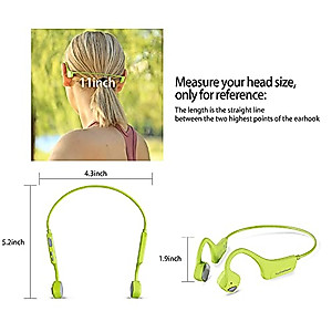 YouthWhisper Bone Conduction Headphones, Lightweight Wireless Bluetooth Sport Headset with Built-in Mic, Waterproof Open Ear Headphones for Sports (Red+Green+Black)