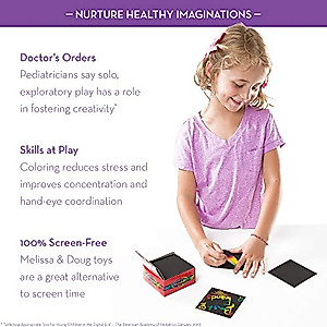 Melissa & Doug Scratch Art Rainbow Mini Notes (125) With Wooden Stylus - Color Scratch Art Mini Notes, Party Favors, Stocking Stuffers, Arts And Crafts For Kids