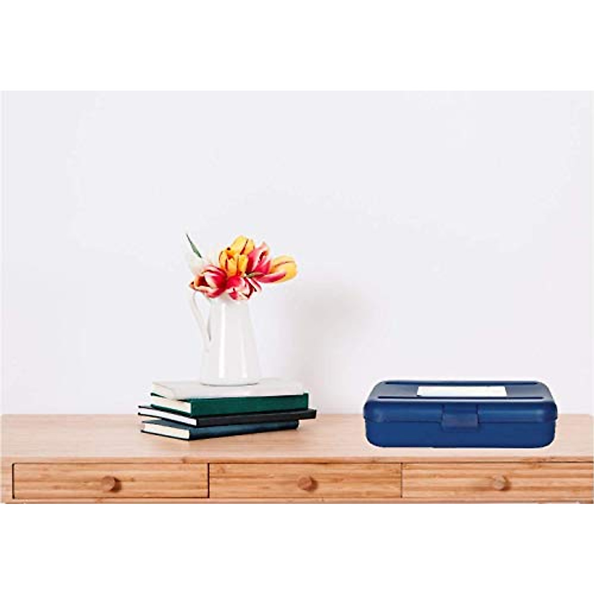1InTheOffice Pencil Box, Translucent Blue, Plastic School Pencil Boxes, 4 Pack