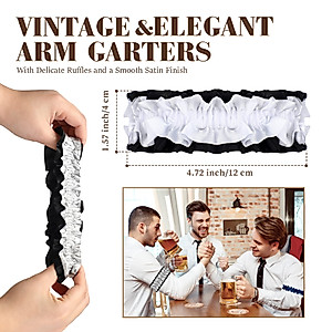 Tarpop 20s Sleeve Garters Armbands Shirt Sleeve Holders for Men Women Roaring Arm Garters Shirt Belt Costume Armband Garter (Multi Colors,12 Pairs)