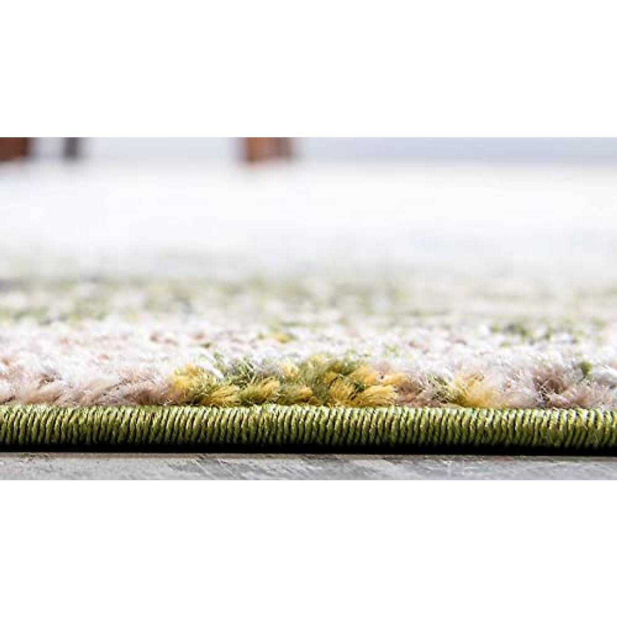 Unique Loom Estrella Collection Abstract, Modern, Light Colors, Distressed Area Rug, 9 ft x 12 ft, Blue/Beige