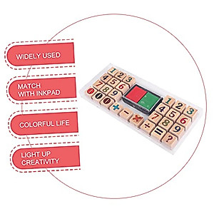 Tofficu 2 Sets kidcraft playset Number Stamps Wooden Stamp kit Wooden Stamp for Scrapbooking Wooden for Card Making Number Stamper Number Signet Stamper Seal die Bamboo Boxed