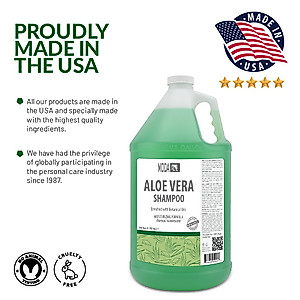 MODA - Moisturizing Shampoo for All Hair Types, Aloe Vera, 128 Oz, Professional - Deeply Cleanses and Conditions, Strengthens, Restores and Shine your Hair