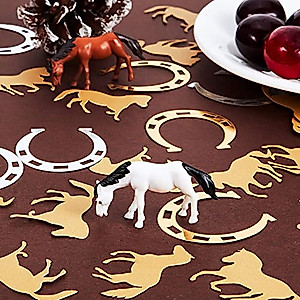 800 Pieces Horseshoe Confetti Horse Confetti Decorations Horse Party Confetti Accessories Animal Glitter Confetti for Birthday, Derby Day Party, Baby Shower, Cowboy Party Supplies
