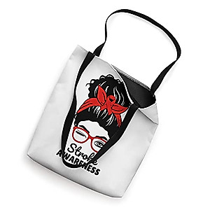 Stroke Awareness Month Afro Black Women Mom Stroke Survivor Tote Bag