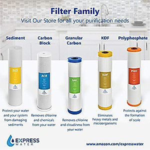 Express Water – Countertop Reverse Osmosis System Filter Set – 7 Replacement Filters – 1?4” Quick Connect Filter Cartridges – Sediment and Carbon Filters – 100 GDP RO Membrane – 1 Year Filter Set
