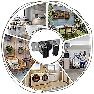 SAYONEYES Screw and Adhesive Broom Holder Wall Mount - Heavy Duty SUS304 Stainless Steel Single Broom and Mop holder for Laundry Room, Garden, Garage – 2 Pack (Black)