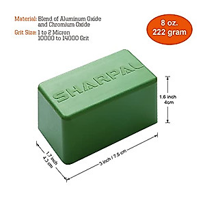 SHARPAL 209H 222g / 8 Oz. Polishing Compound Fine Green Buffing Compound, Leather Strop Sharpening Stropping Compound