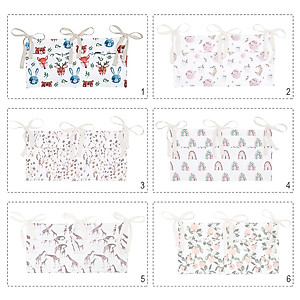 ikasus Hanging Diaper Organizer for Crib, 2 Pockets Organizer Personalized Printing Nursery Crib Hanging Classified Storage Bag Baby Bedside Hanging Organizer for Toys Diapers Wipes Baby Essentials