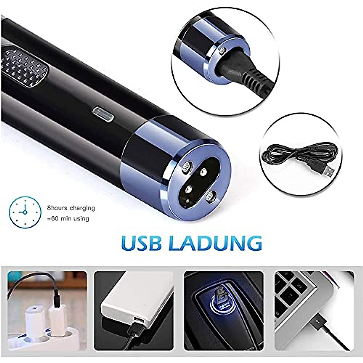 XIXIANDASHA Ear and Nose Hair Trimmer Clipper for Men Women, 4 in 1 USB Rechargeable Professional Electric Eyebrow and Facial Hair Trimmer with Waterproof Head Double-Edge Stainless Steel Blade