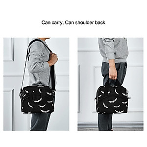 Bats halloween Insulated Lunch Bag Reusable Lunch Tote Bag Cooler Bag for Women Men Adult Lunch Box with Adjustable Shoulder Strap Leakproof Lunch Bag for Work School Picnic Camping