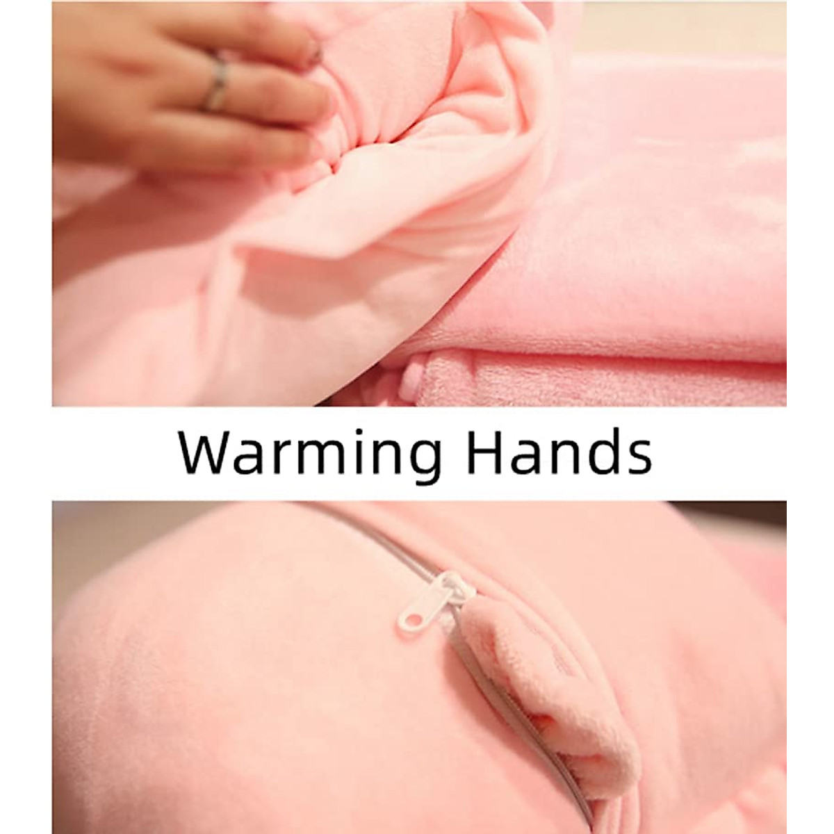 Rikyo 15" Stuffed Fruit Travel Blanket and Pillow Set,3 in 1 Plush Stuffed Hugging Pillow with Warming Hands Pillow Blanket for Kids Gift Travel Airplane Train Bed Office Nap (Pink - Strawberry)