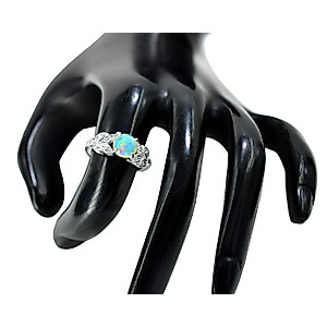 8 MM Natural Rainbow Fire Ethiopian Opal Cabochon Ring 925 Sterling Silver October Birthstone Solitaire Ring Opal Jewelry Birthday Gift For Wife (Sterling Silver, 11.5 US)