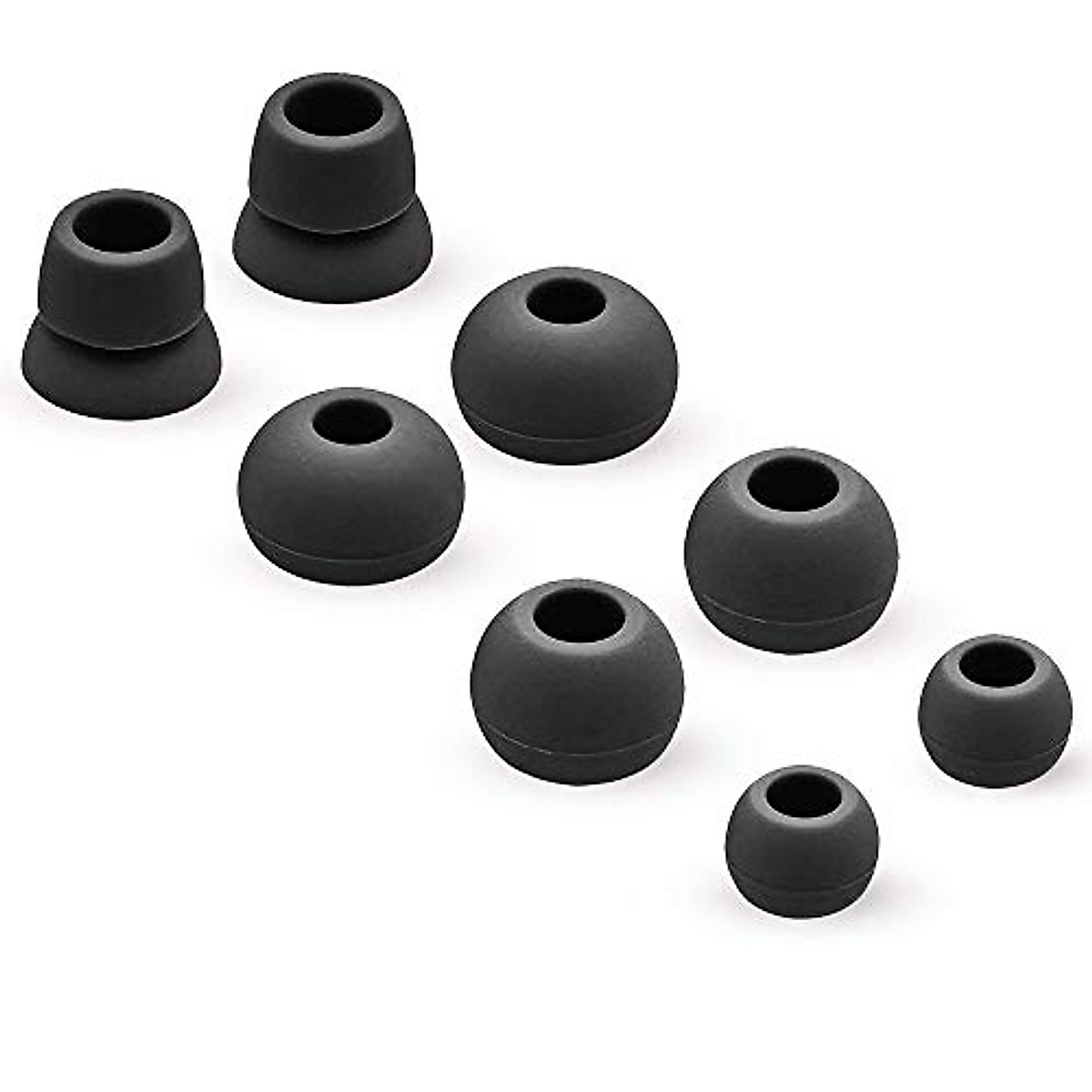 MMOBIEL Ear Tips Earbuds Replacement Compatible with Beats by Dre Powerbeats 2/3 Monsterbeats Wireless - Set of 4 Pairs - Silicone - Black