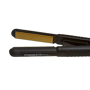 RED by KISS Ceramic Tourmaline Flat Iron (3/4", Ceramic) Eliminates Frizz, Preserves Hair Moisture, Instant Variable Temperature Control with On/Off Button