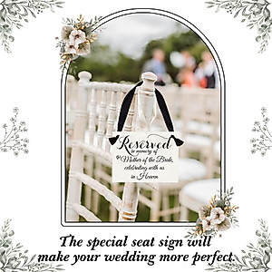 Yumoquee Wedding Memorial Sign in Memory of Parents Celebrating from Heaven Ceremony Seat Banner Mother of The Bride