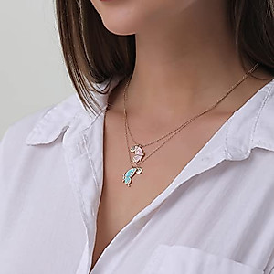 WEDDINEN Best Friends BFF Necklace for 2, Half Cute Aesthetic Matching Butterfly Friendship Pendant Necklaces for Teen Girls Women (Gold)