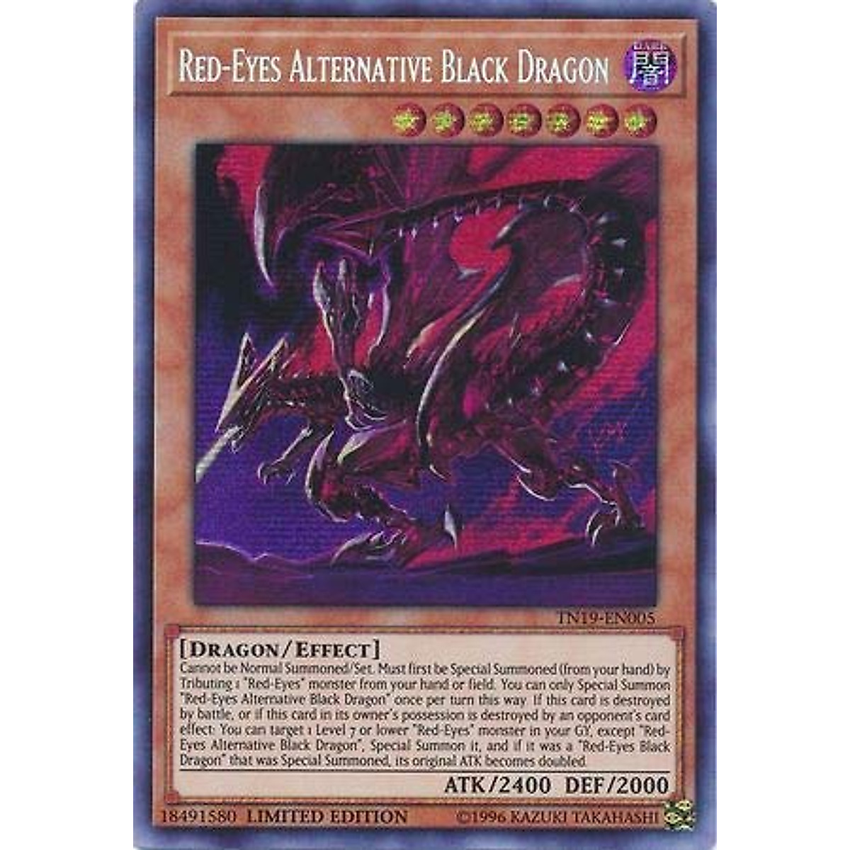 Red-Eyes Alternative Black Dragon - TN19-EN005 - Prismatic Secret Rare - Limited Edition