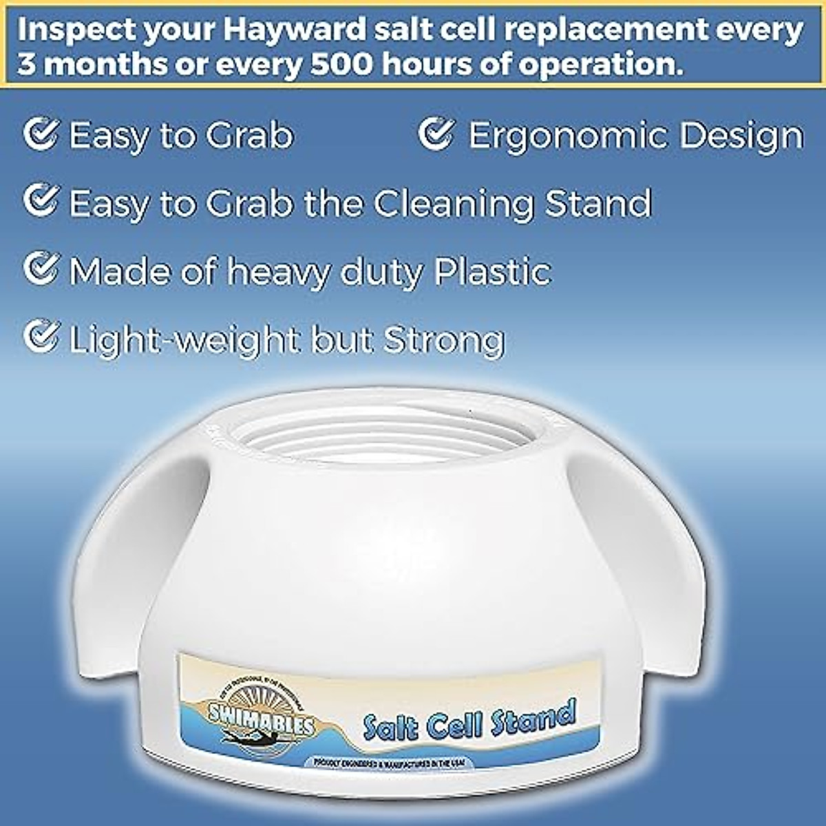 Swimables GLX-CELLSTAND Acid Washing Kit Compatible with Hayward Salt Chlorinator Aqua Rite | Compatible with 520670 Intellichlor & Hayward Salt Cell Cleaning Stand | Salt Cell Cleaner Oring Included