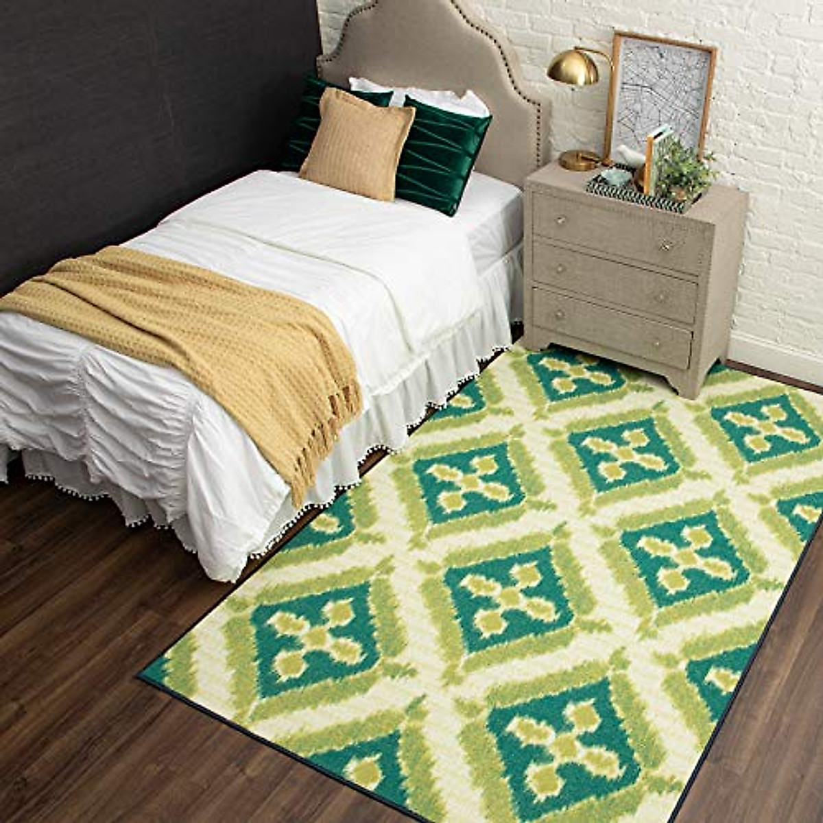 Mohawk Home Summer Splash Area Rug, 5 ft x 8 ft, Teal