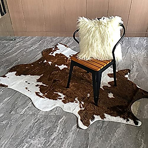 Cow Print Rug Fun Faux Cowhide Area Rug Skin Rug Animal Printed Carpet for Decorating Kids Room ，43.3" x 33"