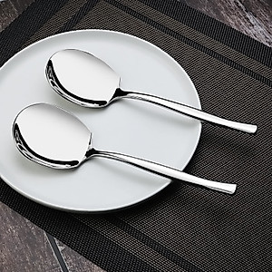 Tyminin 8 Pieces Stainless Steel Buffet Serving Spoon, Large Serving Tablespoons, Silver Serving Spoons Set