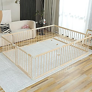 Conababy Baby Playpen Play Fence Gate Play Pen Wood Large,Playpens for Babies and Toddlers Kids Indoor,Baby Play Yards Gym Area,Baby Day Care Play Pin(180x240CM)…