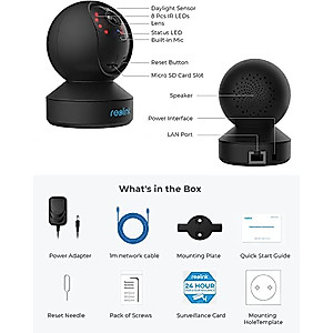 REOLINK Indoor Security Camera, 3MP Pan & Tilt, Plug-in WiFi Camera for Home Security, Pet Camera, Baby Monitor, Human/PetDetection, 2-Way Audio with Phone App, Works with Alexa/Google Assistant, E1