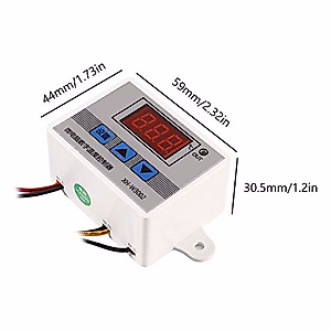 UMLIFE 2PCS XH-W3002 DC 110V-220V 1500W 10A Microcomputer Digital Temperature Controller Digital Display Thermostat Control Switch and NTC 10K Thermistor Sensors Temperature Probe (110-220V 1500W)