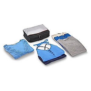 Briggs & Riley 3 Pack Zippered Packing Cubes/Luggage Organizers for Travel, Black, Large