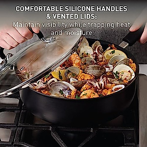 T-fal Ultimate Hard Anodized Nonstick Cookware Set 14 Piece Pots and Pans, Dishwasher Safe Black