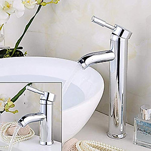 LUOFDCLDDD Water-Tap Bathroom Sink Tap Kitchen Sink Tap Stainless Steel Basin Faucet Polished Deck Mounted Bath Faucet Single Handle Hole Sink Mixer Water Tap Kitchen Faucet/a